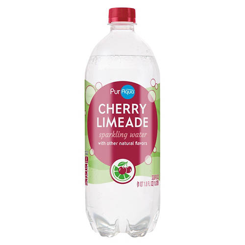PurAqua Cherry Limeade Flavored Sparkling Water, 33.8 fl oz